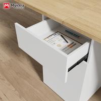 China Modern Wooden L-Shaped Workstation Desk with Storage 450lb Capacity E0 Grade Particle Board for sale