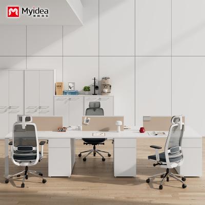China Modern Wooden L-Shaped Workstation Desk with Storage 450lb Capacity E0 Grade Particle Board for sale
