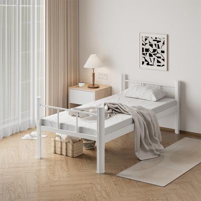 China Student Dormitory Single Layer Iron Frame Bed with Thick Technology Pipes - 3 Year Parts Warranty for sale