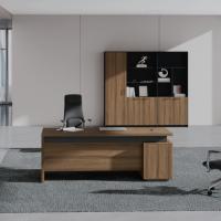 China Executive Computer Desk Storage Cabinet Modern Wooden Panel 450lb Capacity E0 Grade Particle Board for sale