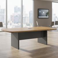 China PVC Film Coating Process Modern Eco-Friendly Conference Table with Flexible Wiring 8-Seater Office Furniture for sale