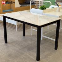 China Stylish space-saving apartment furniture dining table The Dining Table of the Bright Light Snow Mountain Stone Slab Apartment Dormitory for sale