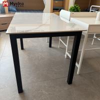 China Stylish space-saving apartment furniture dining table The Dining Table of the Bright Light Snow Mountain Stone Slab Apartment Dormitory for sale