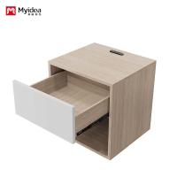 China Nightstand with Built-in Charging Ports – Durable Melamine-Faced Finish for Modern Bedside Convenience. for sale