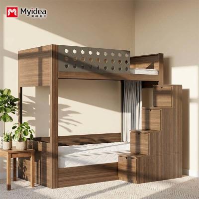 China Sturdy Bunk Bed with Integrated Storage Stairs – Ideal Dual-Bunk for College Dorms and Apartment Living. for sale