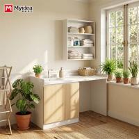 China Commercial-Grade Bathroom Vanity with Sintered Stone Deck – Waterproof & Stain-Resistant, Ideal for Apartment Complexes and Hotels. for sale
