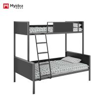 China Twin-over-Twin Bunk Bed with Steel-and-Wood Hybrid Construction – Sturdy Modular Design for Apartments, Dorms, and Hotels. for sale