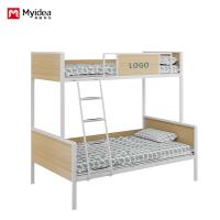 China Twin-over-Twin Bunk Bed with Steel-and-Wood Hybrid Construction – Sturdy Modular Design for Apartments, Dorms, and Hotels. for sale