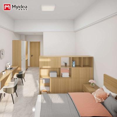 China Complete Bedroom Furniture Package – Stylish Single Bed & Wardrobe Combo, Ideal for Apartments and Fully Furnished Suites. for sale