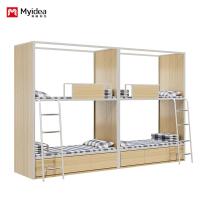 China Space-Saving Bunk Bed – Steel-Wood Frame with Built-In Under-Bed Drawers, Ideal for College Dorms and Student Apartments. for sale
