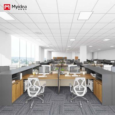 China customization Contemporary Single Employee Desk Durable Metal Wood Combination Modern Office Modular Furniture for sale