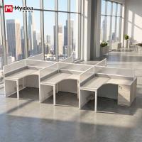 China Commercial-Grade Wooden Office Desks with Tempered Glass Screens – Durable, Scratch-Resistant Surface, and Sturdy Construction for High-Traffic Workplaces. for sale