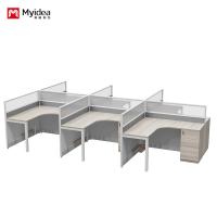 China Commercial-Grade Wooden Office Desks with Tempered Glass Screens – Durable, Scratch-Resistant Surface, and Sturdy Construction for High-Traffic Workplaces. for sale