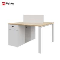 China Opposing-Facing Staff Desk with Combination-Lock Storage Side Cabinet – Secure and Practical for Shared Office Workstations. for sale