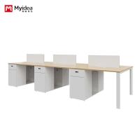 China Opposing-Facing Staff Desk with Combination-Lock Storage Side Cabinet – Secure and Practical for Shared Office Workstations. for sale
