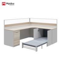 China Office Desk with Built-In Foldable Nap Bed and Privacy Screen – All-in-One Workstation for Rest and Productivity. for sale