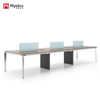 China Commercial-Grade Face-to-Face Workstation with Steel Frame, Integrated Cable Channels, and Desk Divider – Perfect for Corporate Team Spaces. for sale