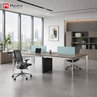 China Commercial-Grade Face-to-Face Workstation with Steel Frame, Integrated Cable Channels, and Desk Divider – Perfect for Corporate Team Spaces. for sale