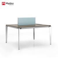 China Commercial-Grade Face-to-Face Workstation with Steel Frame, Integrated Cable Channels, and Desk Divider – Perfect for Corporate Team Spaces. for sale