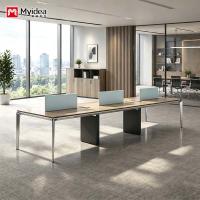China Commercial-Grade Face-to-Face Workstation with Steel Frame, Integrated Cable Channels, and Desk Divider – Perfect for Corporate Team Spaces. for sale