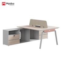 China Plug-and-Work Opposing Workstation with Integrated Electrical Sockets, Fabric Divider, and Heavy-Duty Steel Legs – Perfect for Team Offices. for sale