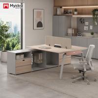 China Plug-and-Work Opposing Workstation with Integrated Electrical Sockets, Fabric Divider, and Heavy-Duty Steel Legs – Perfect for Team Offices. for sale