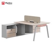 China Plug-and-Work Opposing Workstation with Integrated Electrical Sockets, Fabric Divider, and Heavy-Duty Steel Legs – Perfect for Team Offices. for sale