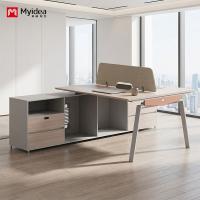 China Plug-and-Work Opposing Workstation with Integrated Electrical Sockets, Fabric Divider, and Heavy-Duty Steel Legs – Perfect for Team Offices. for sale