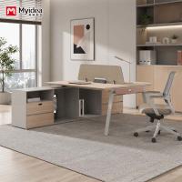China Plug-and-Work Opposing Workstation with Integrated Electrical Sockets, Fabric Divider, and Heavy-Duty Steel Legs – Perfect for Team Offices. for sale