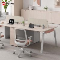 China Opposing Staff Desk with Built-In Power Outlets, Fabric Privacy Screen, and Sturdy Steel Legs – Convenient, Stable, and Team-Ready. for sale