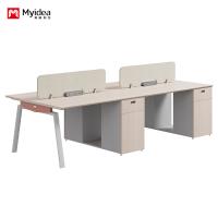 China Opposing Staff Desk with Built-In Power Outlets, Fabric Privacy Screen, and Sturdy Steel Legs – Convenient, Stable, and Team-Ready. for sale