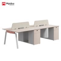 China Opposing Staff Desk with Built-In Power Outlets, Fabric Privacy Screen, and Sturdy Steel Legs – Convenient, Stable, and Team-Ready. for sale