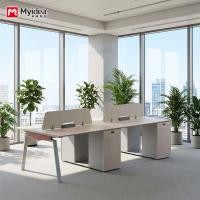 China Opposing Staff Desk with Built-In Power Outlets, Fabric Privacy Screen, and Sturdy Steel Legs – Convenient, Stable, and Team-Ready. for sale