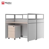 China Private Single Workstation with Glass Panel Screen – Ideal for Open-Plan Office Privacy. for sale
