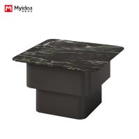 China Modern Coffee Table Green Marble Top Dark Bronze Metal Legs Durable Scratch-Resistant Easy Assembly & Clean Home Office Use for sale
