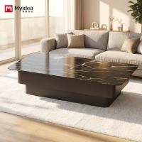 China Modern Coffee Table Green Marble Top Dark Bronze Metal Legs Durable Scratch-Resistant Easy Assembly & Clean Home Office Use for sale