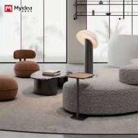China Modern Eco-Friendy Side Table Panel Board Top Metal Legs Sleek Easy Move for Villa Hotel Home Office Commercial Interiors for sale