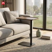 China Modern Eco-Friendy Side Table Panel Board Top Metal Legs Sleek Easy Move for Villa Hotel Home Office Commercial Interiors for sale