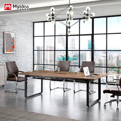 China Commercial-Grade Conference Table with Reinforced Steel Base, Green Certified Panel, and Integrated Cable Channels – Ideal for Corporate Boardrooms and Training Hubs. for sale