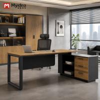 China Executive Desk with Thickened Steel Legs and Eco-Friendly Board Top – A Sturdy and Sustainable Statement Piece for Leadership Offices. for sale