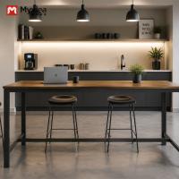 China Modern Office Bar Table with Sturdy Steel Legs – A Durable, Space-Efficient Counter for Breakrooms, Coffee Stations, and Casual Work Areas. for sale