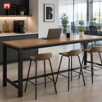China Modern Office Bar Table with Sturdy Steel Legs – A Durable, Space-Efficient Counter for Breakrooms, Coffee Stations, and Casual Work Areas. for sale