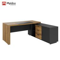 China Executive Single Desk with Storage Side Cabinet – Thickened Board Construction for Durability, Designed for Managers and Team Leaders for sale