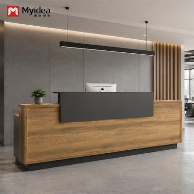 China Modern Reception Desk with Integrated Storage Cabinet – Made from Thickened Eco-Friendly Board, Sturdy, Spacious, and Perfect for High-Traffic Front Desks. for sale