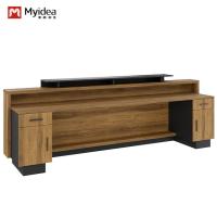 China Modern Reception Desk with Integrated Storage Cabinet – Made from Thickened Eco-Friendly Board, Sturdy, Spacious, and Perfect for High-Traffic Front Desks. for sale