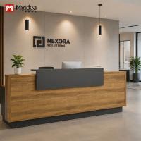 China Modern Reception Desk with Integrated Storage Cabinet – Made from Thickened Eco-Friendly Board, Sturdy, Spacious, and Perfect for High-Traffic Front Desks. for sale