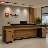 China Modern Reception Desk with Integrated Storage Cabinet – Made from Thickened Eco-Friendly Board, Sturdy, Spacious, and Perfect for High-Traffic Front Desks. for sale