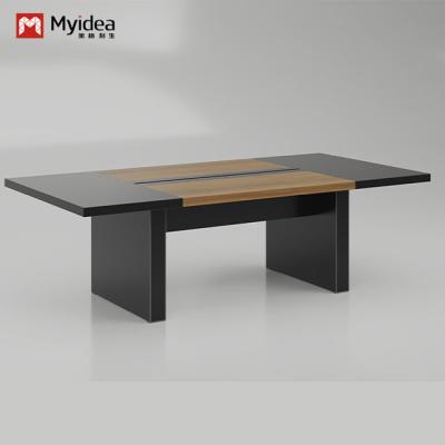 China Commercial-Grade Conference Table with Integrated Cable Channels and Reinforced Aluminum-Clad Base – Ideal for Corporate Boardrooms and Tech-Ready Workspaces. for sale