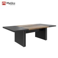 China Commercial-Grade Conference Table with Integrated Cable Channels and Reinforced Aluminum-Clad Base – Ideal for Corporate Boardrooms and Tech-Ready Workspaces. for sale