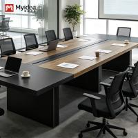 China Commercial-Grade Conference Table with Integrated Cable Channels and Reinforced Aluminum-Clad Base – Ideal for Corporate Boardrooms and Tech-Ready Workspaces. for sale